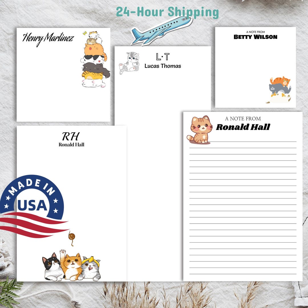 Custom Cat Notepad | Custom Cat Gift | Personalized Cat Gift | Cat ...