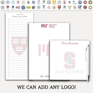 Personalized University Logo Notepad • Custom College Stationery ...
