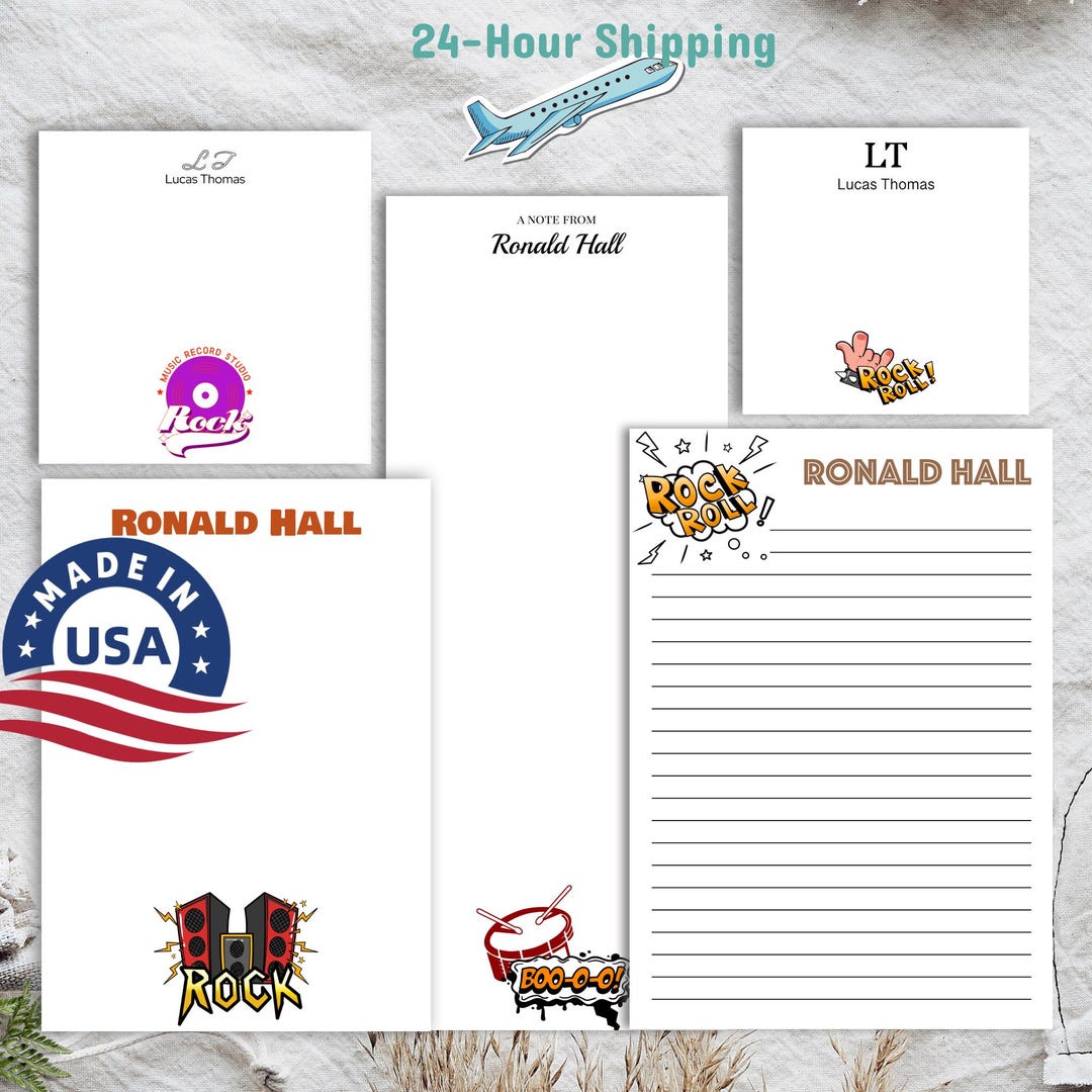 Personalized Rock Music Notepad: Custom Stationery - Etsy