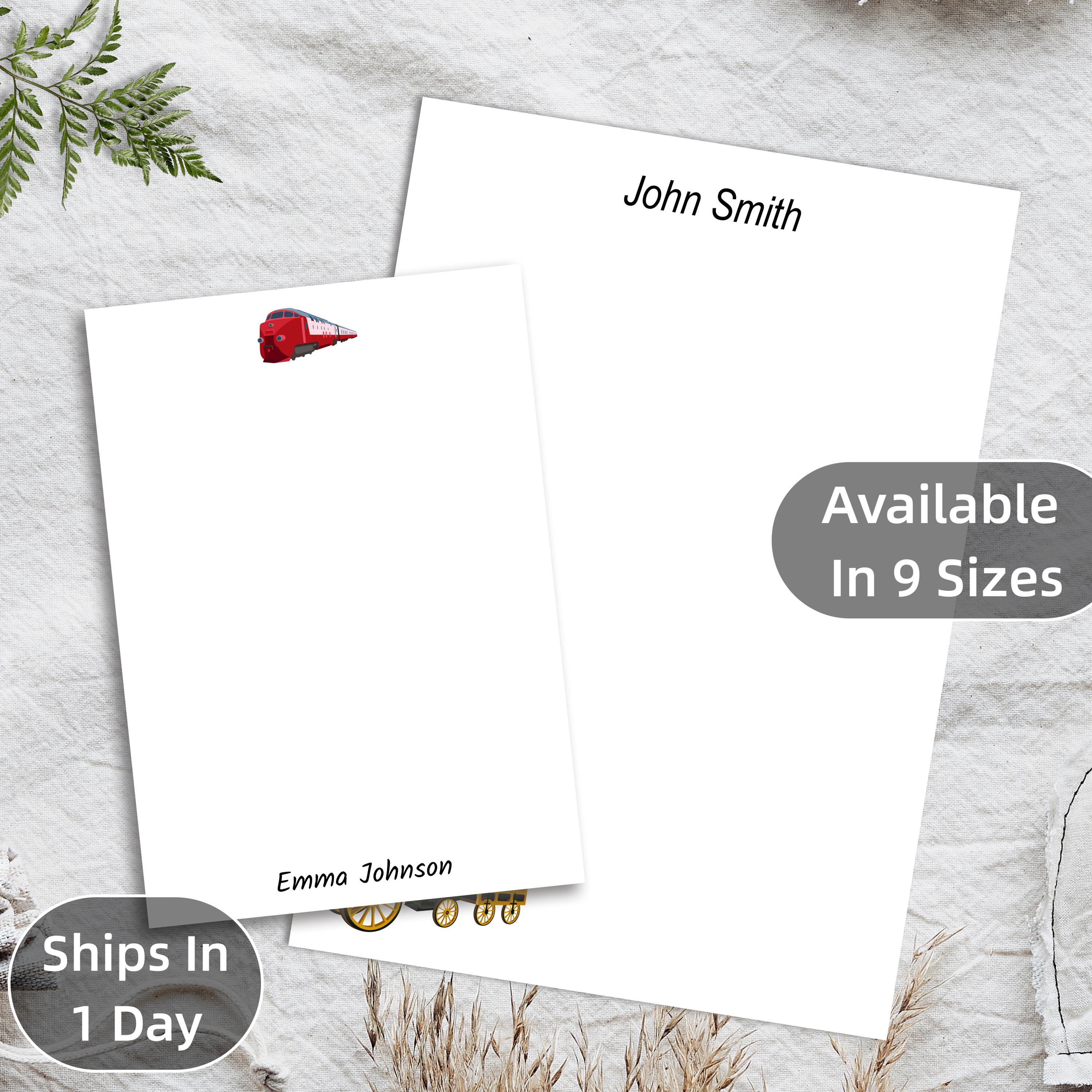 Personalized Train Lover Notepad Set - Custom Name Railway Stationery ...