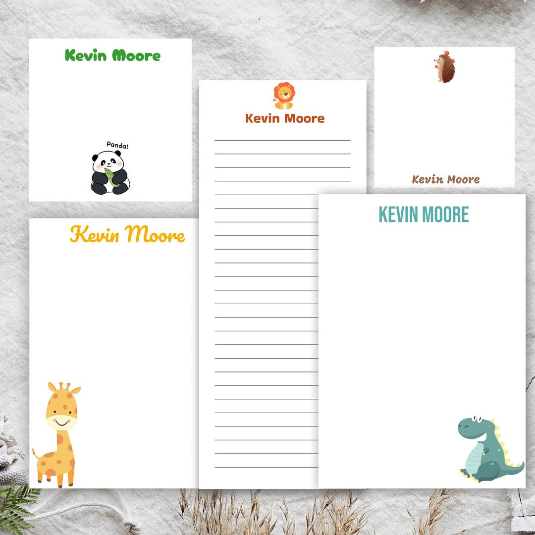 Personalized Kids Notepad - Animal Themed Notepad - Gifts for Kids ...
