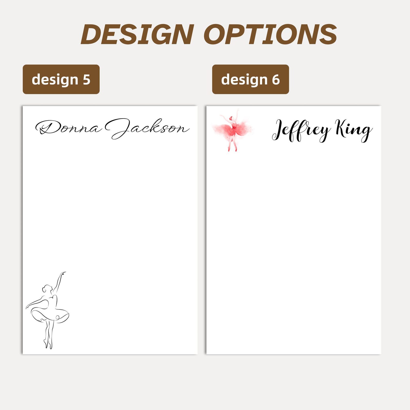 Personalized Ballet Notepad: Custom Stationery for Dancers - Etsy