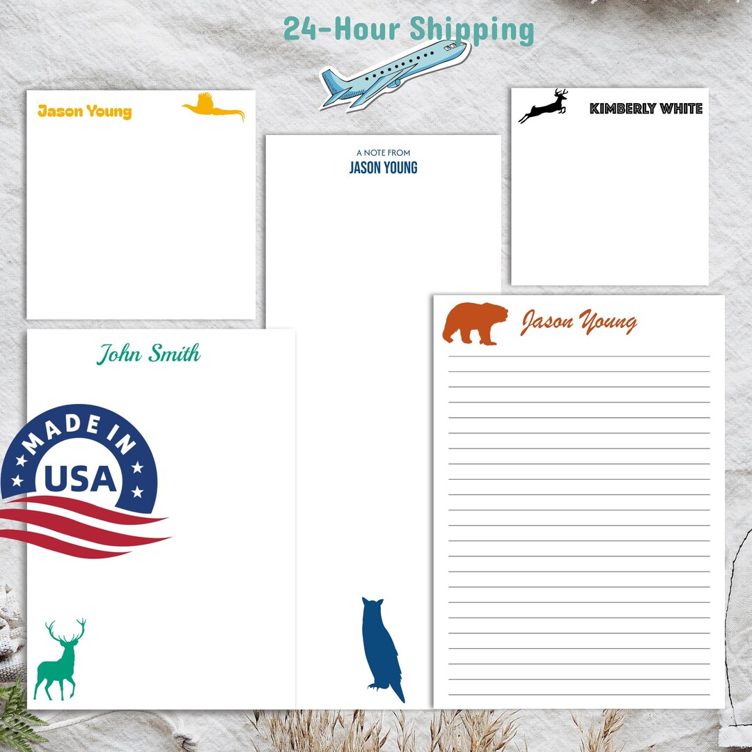 Personalized Animal Silhouette Notepad | Woodland Animal Notepad ...