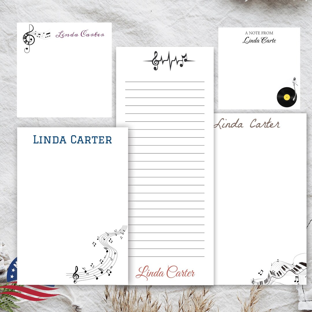 Personalized Music Notepad: Vinyl Design, Custom Stationery - Etsy