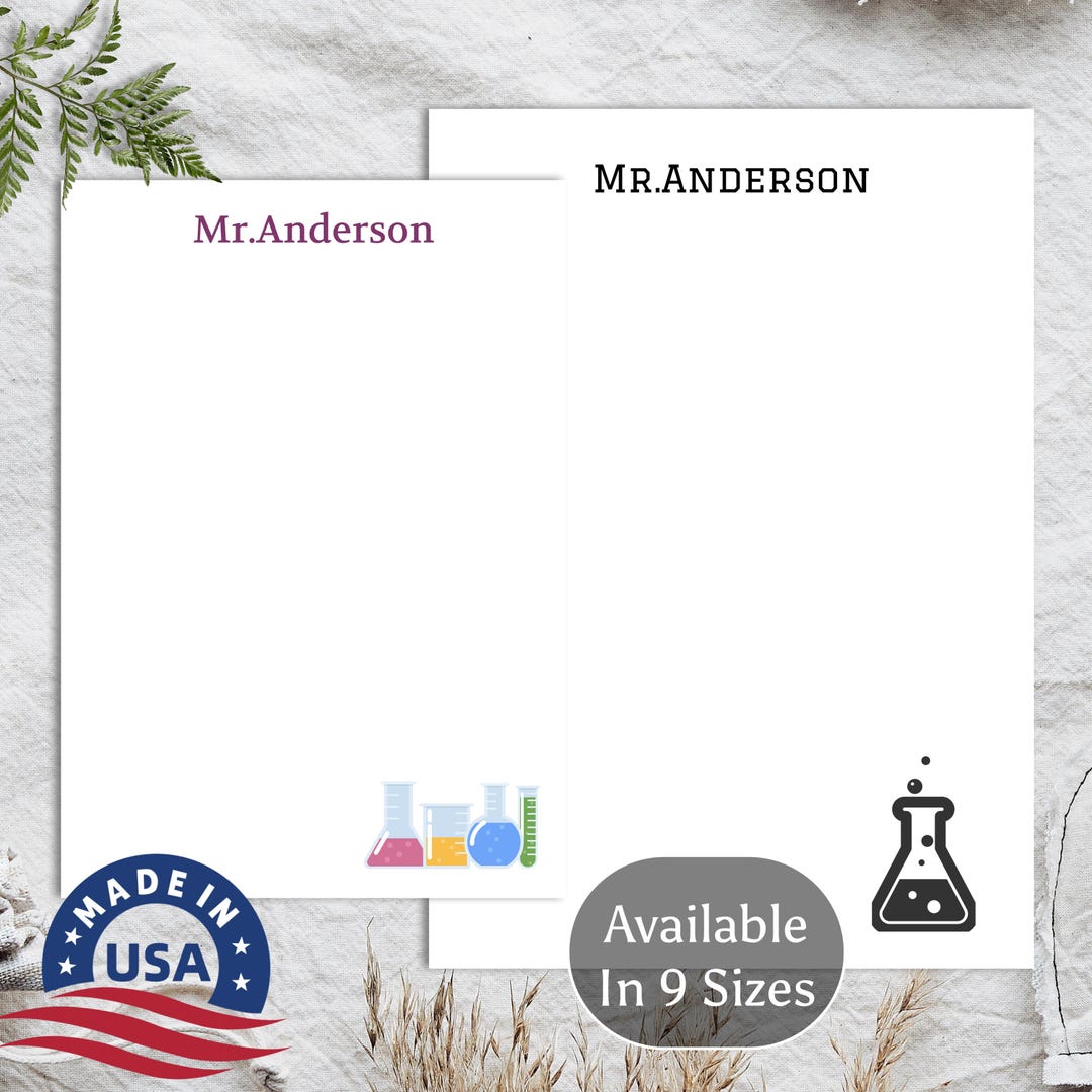 Personalized Science Teacher Notepad, Personalized Science Notepad ...