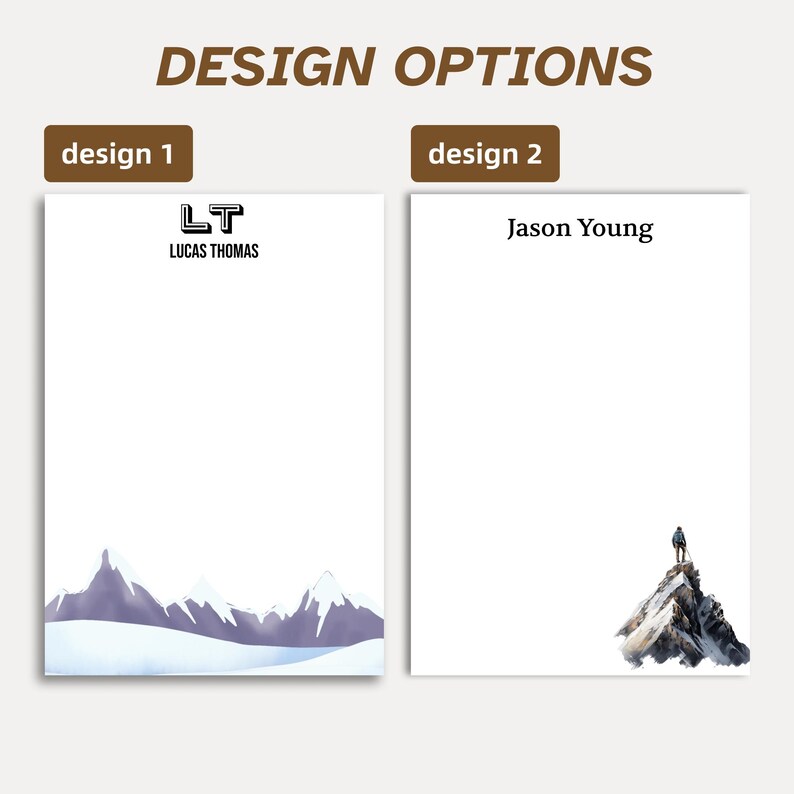Personalized Mountain Notepad: Custom Stationery, Nature Lover Gift - Etsy