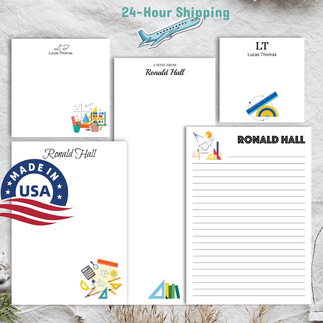 Personalized Math Notepad | Custom School Supplies Stationery | Math ...