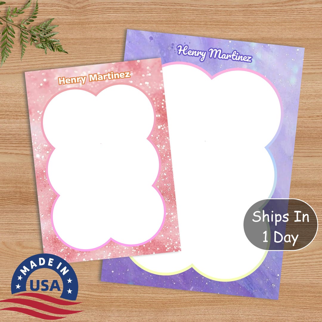 Personalized Cotton Candy Cloud Notepad - Fun and Colorful Stationery for Kids and Students ...