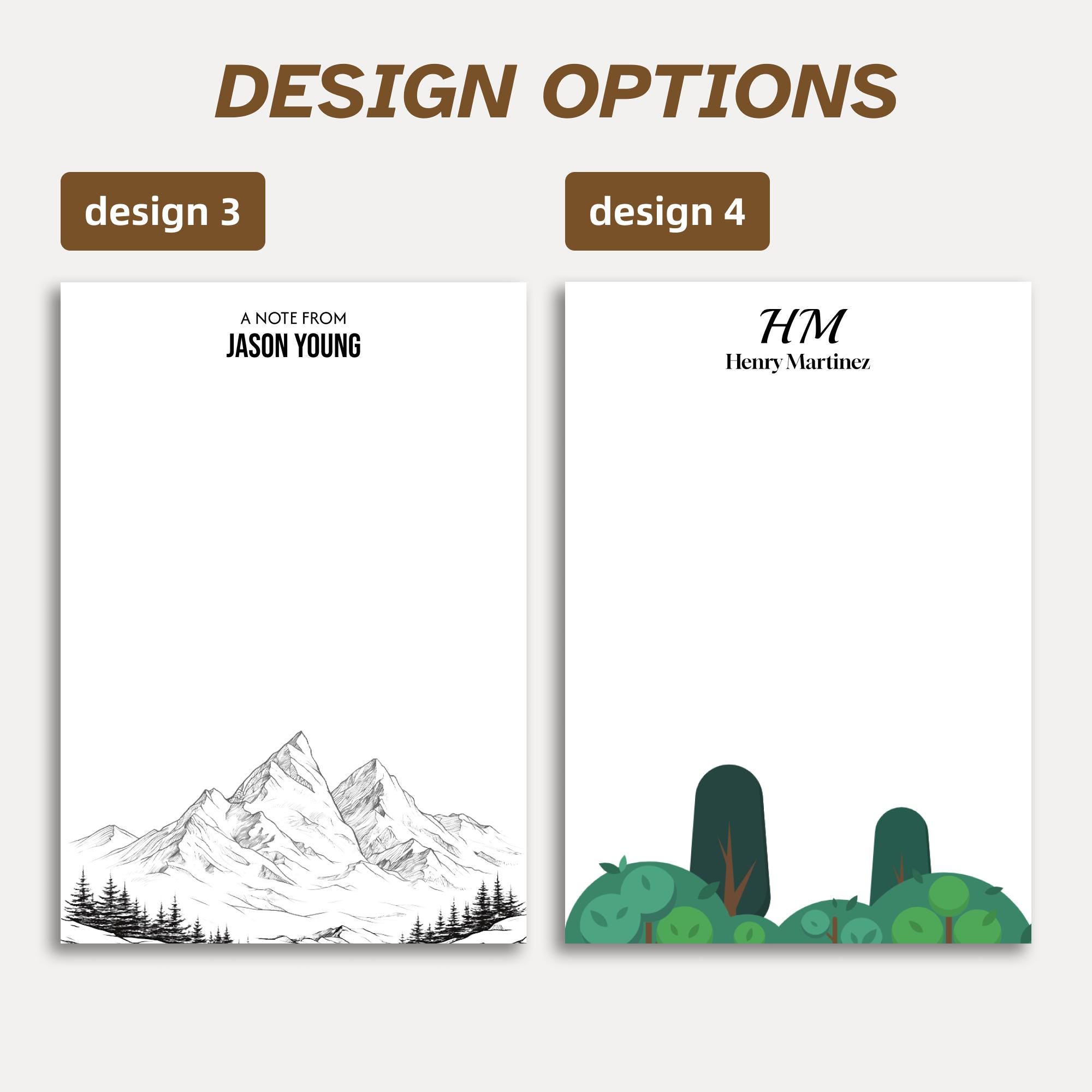 Personalized Mountain Notepad Custom Hiking Stationery Nature Lover Gift Adventure-themed ...