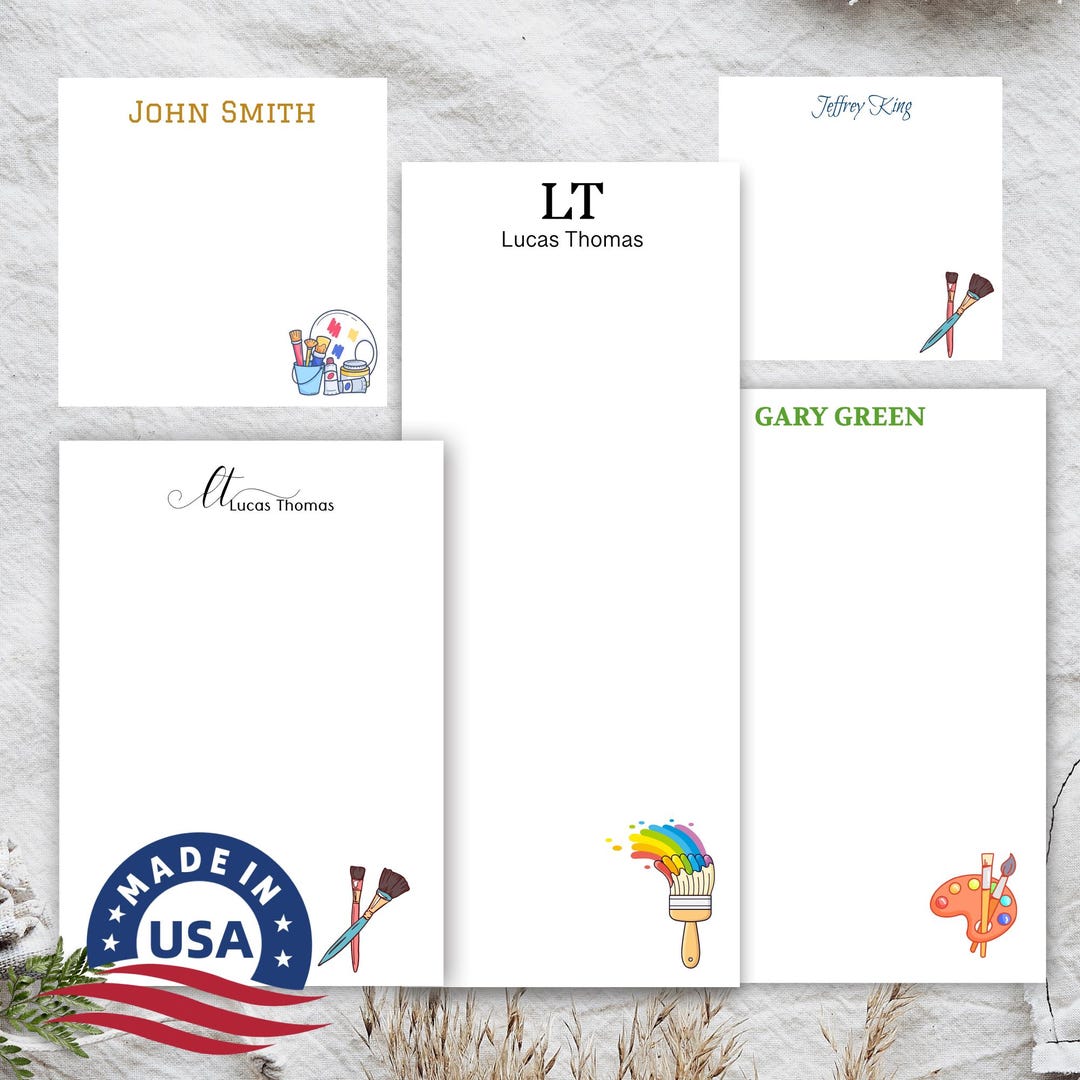 Personalized Art Notepad | Custom Artist Stationery for Painters and ...