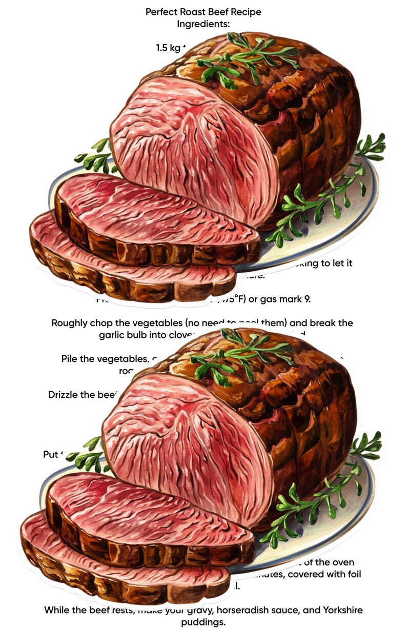 Perfectly Roast Beef Recipe Card - Etsy