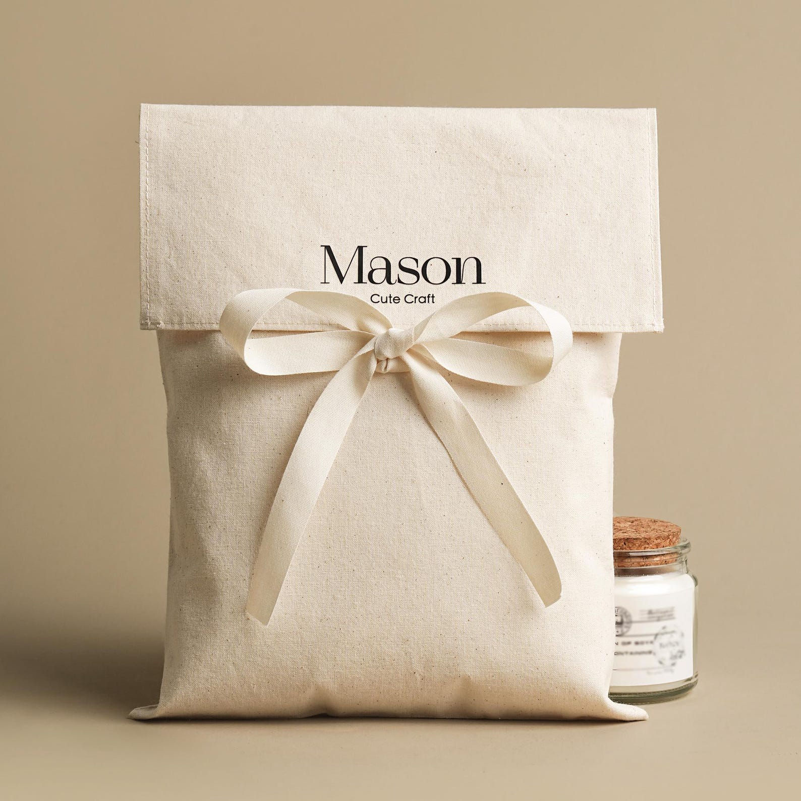 50pcs Beige Cotton Envelope Dust Bags: Custom Logo With String HBM-402 ...
