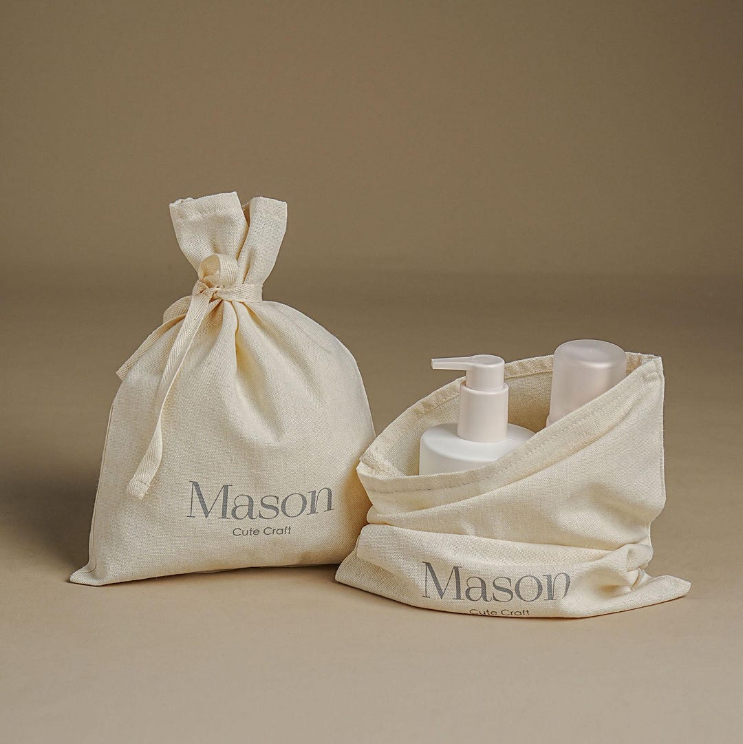 50pcs Custom Logo Organic Linen Drawstring Bag: Necklace, Jewelry, Gift ...