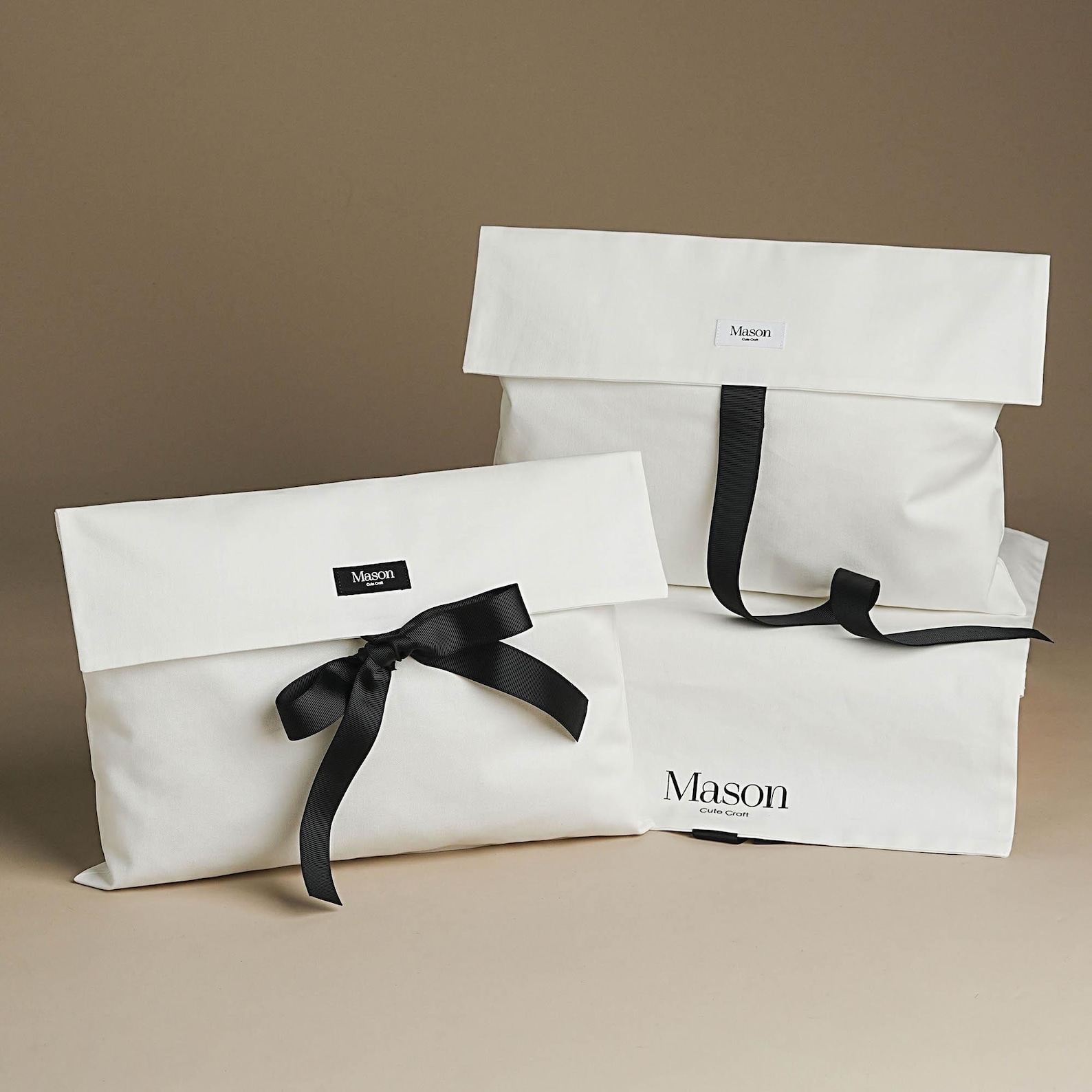 50pcs White Twill Cotton Flap Bags: Personalized Logo, Double Layer ...
