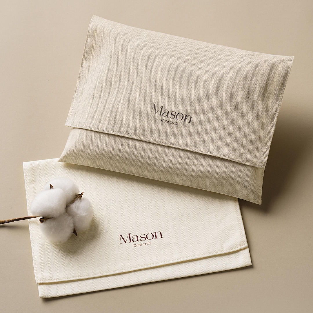 50pcs Custom Herringbone Twill Cotton Envelope Dust Bags for Handbags ...