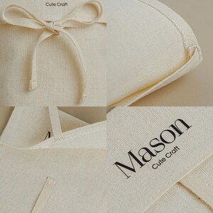 50pcs Beige Organic Linen Dust Bags: Custom Logo Flap Bag With String ...