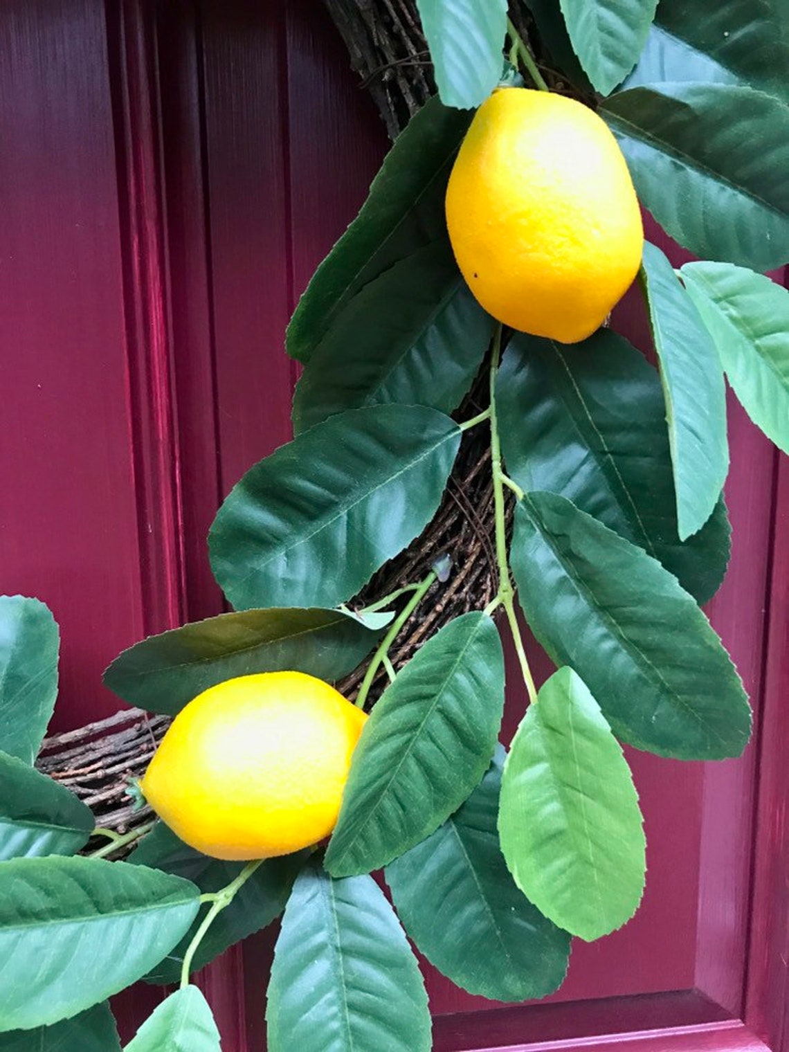 Lemon Wreath for Front Door Lemon Farmhouse Theme Kitchen - Etsy