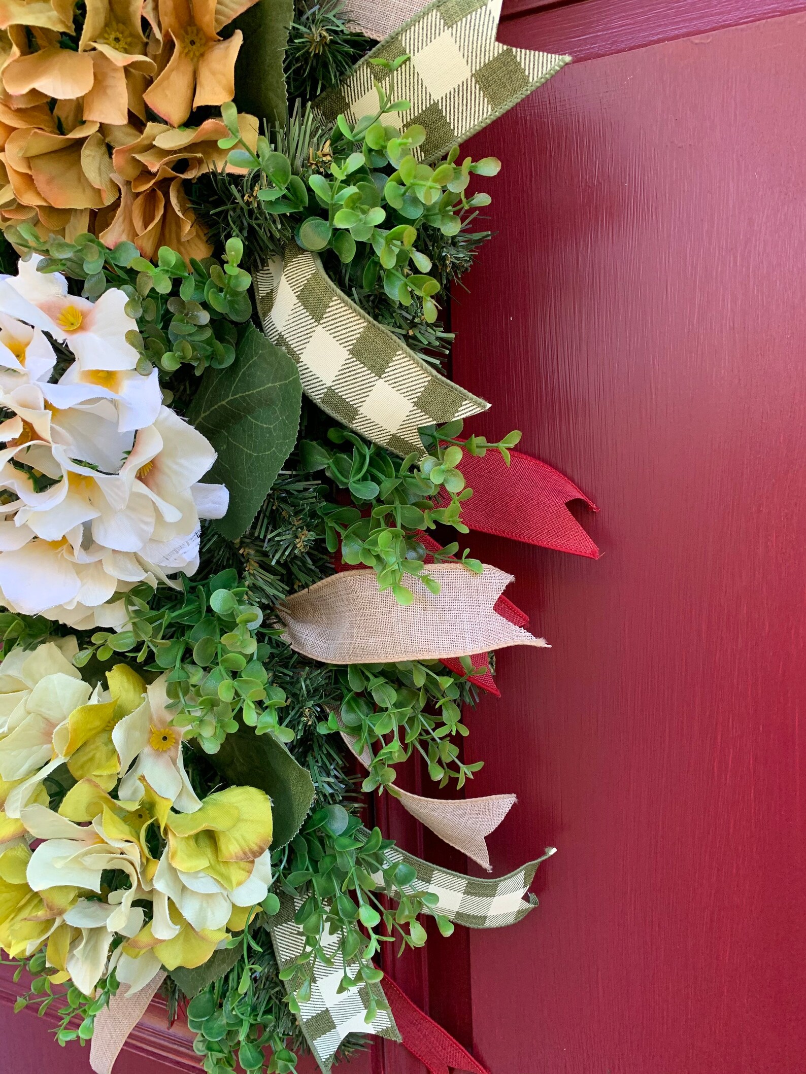 Hydrangea Wreath Swag for Front Door Everyday Country Swag | Etsy