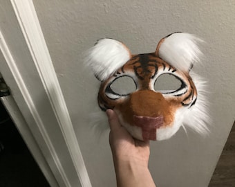 Tiger Mask, White Tiger Mask, Therian Tiger Mask, Felted Mask, Therian ...
