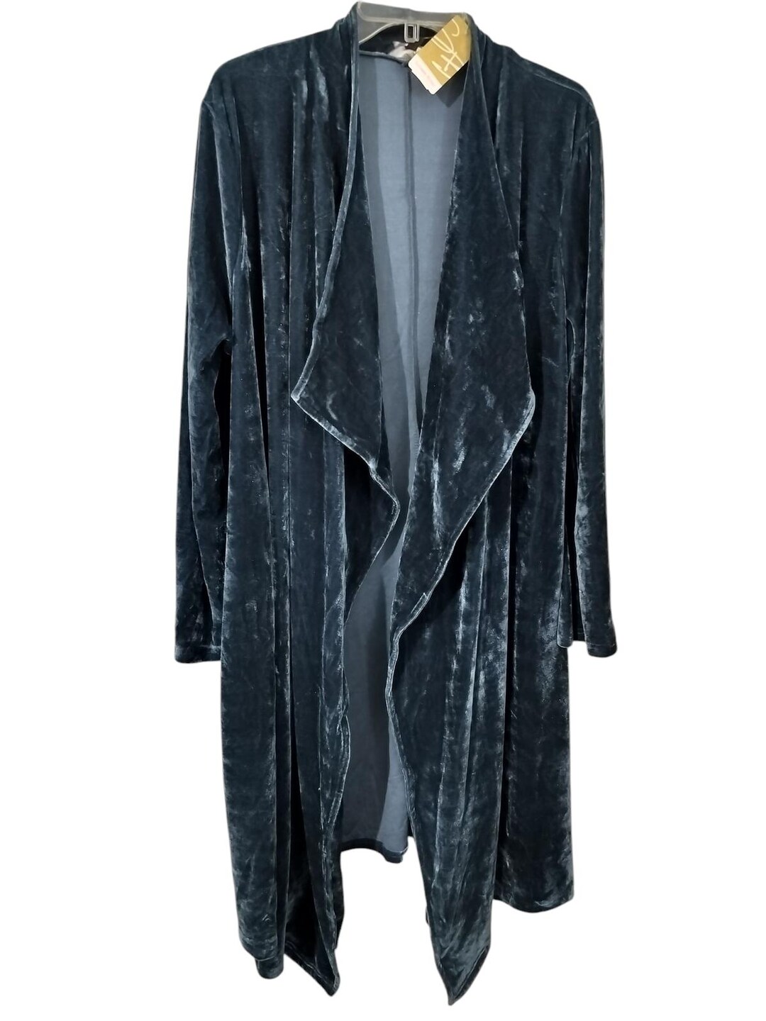 3524) Suzanne Betro Teal Trench Open Front Velvety Overcoat Plus 2X - Etsy