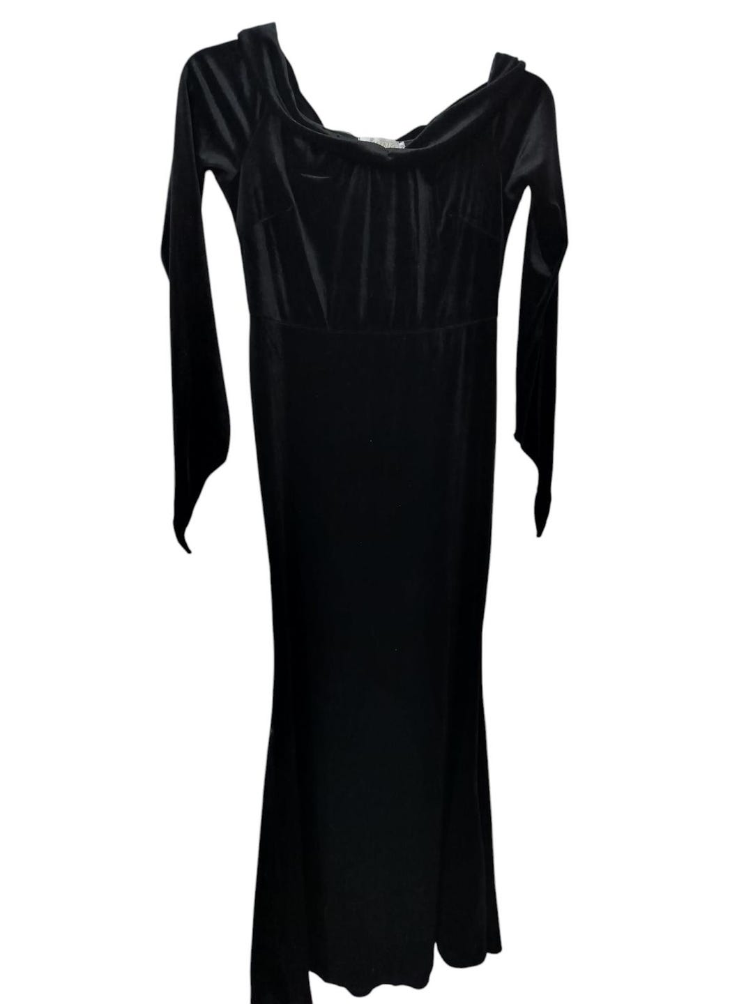3431) Giking Black Velvet off Shoulder Goth Maxi Dress Size Medium - Etsy