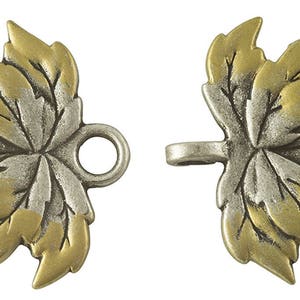 Large Leaf Cloak Cape Clasp Closure Gold and Silver - Etsy