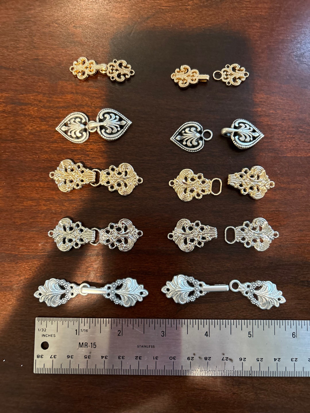 Cloak Cape Small Clasp Closure, Gold and Silver Clasps for Sewing Doll ...