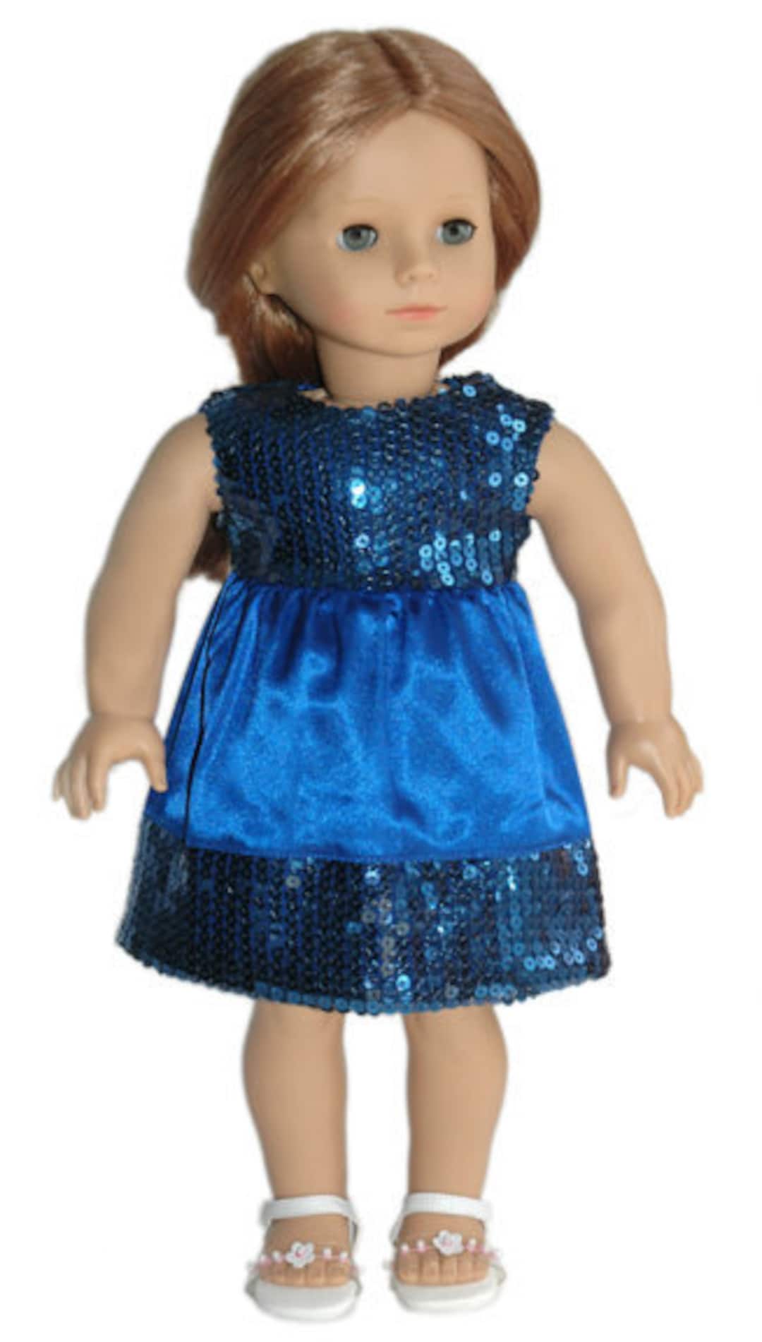 Blue Sequin and Satin Party Doll Dress Made by Carpatina Fits 18 ...
