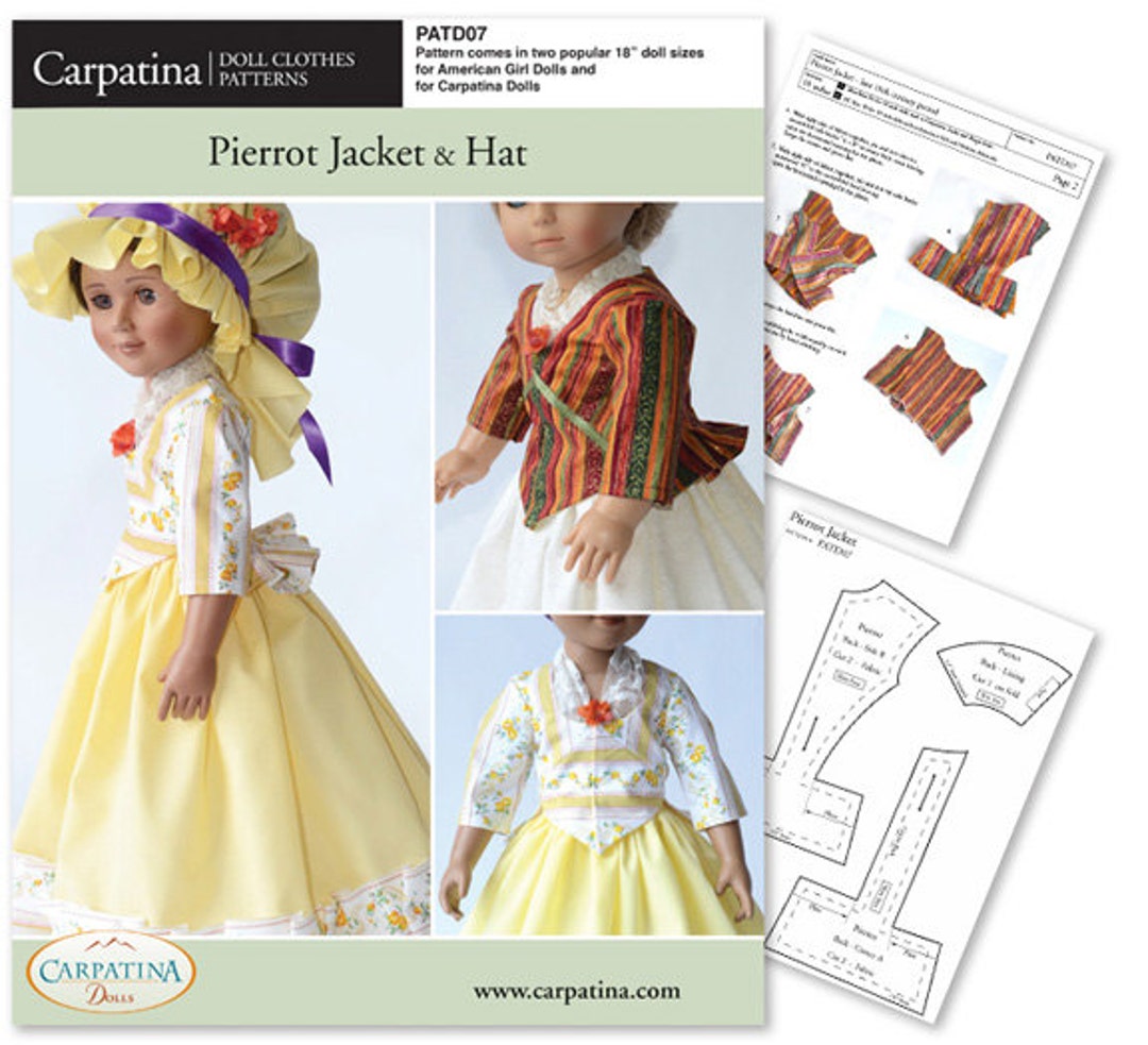 Pierrot Jacket and Hat, Carpatina PDF Pattern is Multi-sized for 18 ...