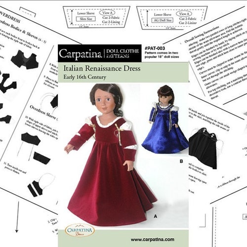 Italian Renaissance Dress and Chemise Pattern Multi-sized for - Etsy