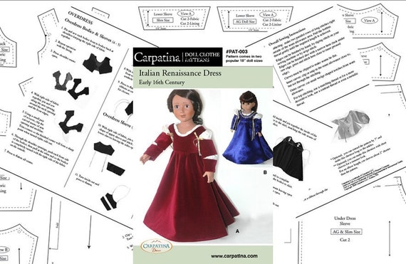 Italian Renaissance Dress and Chemise Pattern Multi-sized for - Etsy