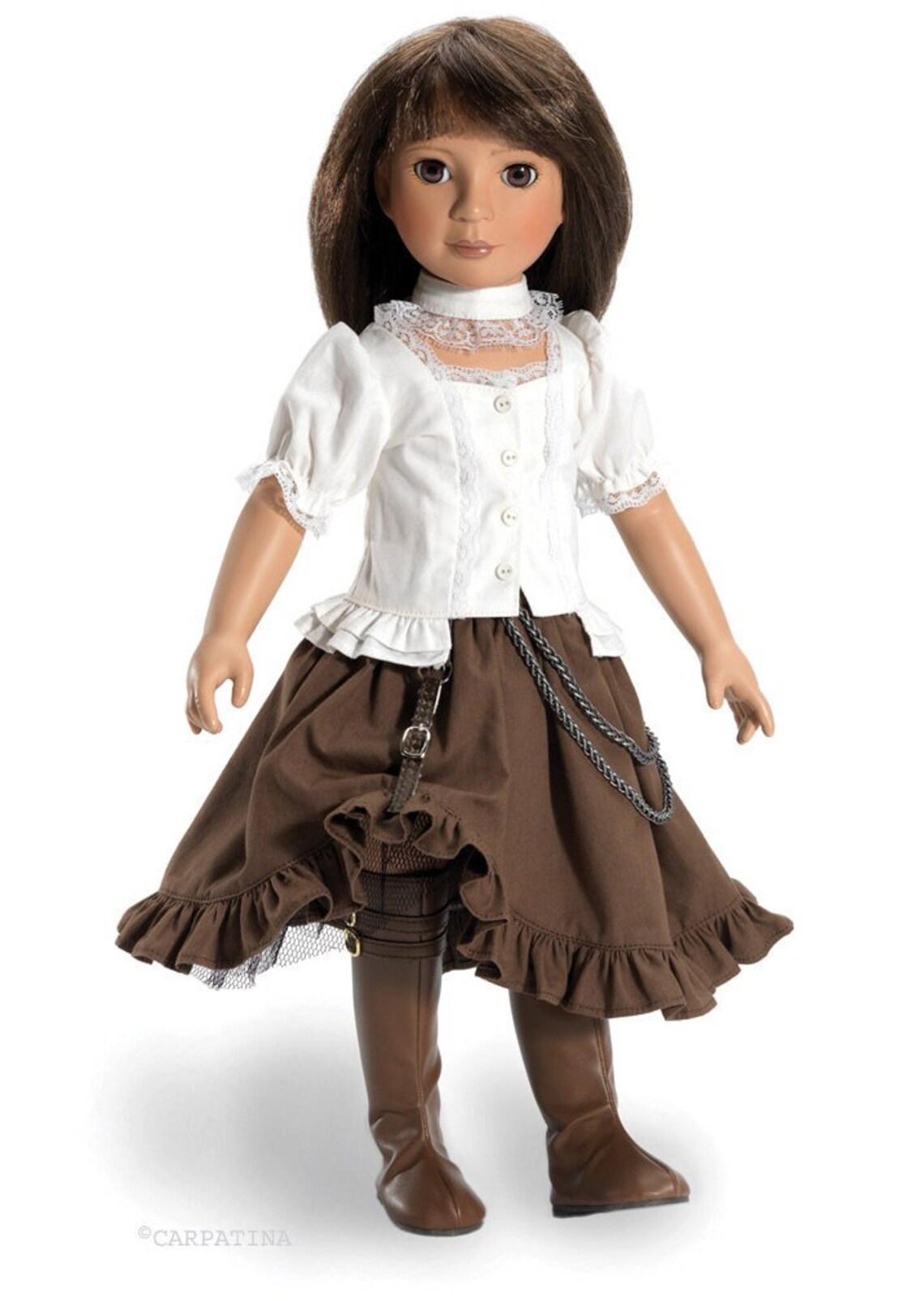 Steampunk Outfit With Tall Boots and Top Hat for 18" Slim Carpatina and ...