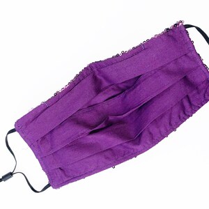 Magenta Purple Sequin Face Mask With 3 Layers Filter Pocket - Etsy