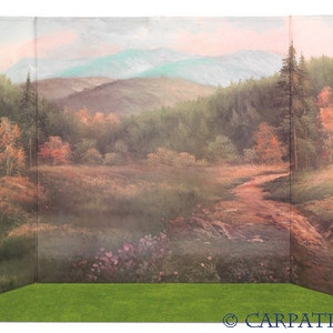 Doll Scene Backdrop - Folding Reversible Summer Garden to Forest and ...