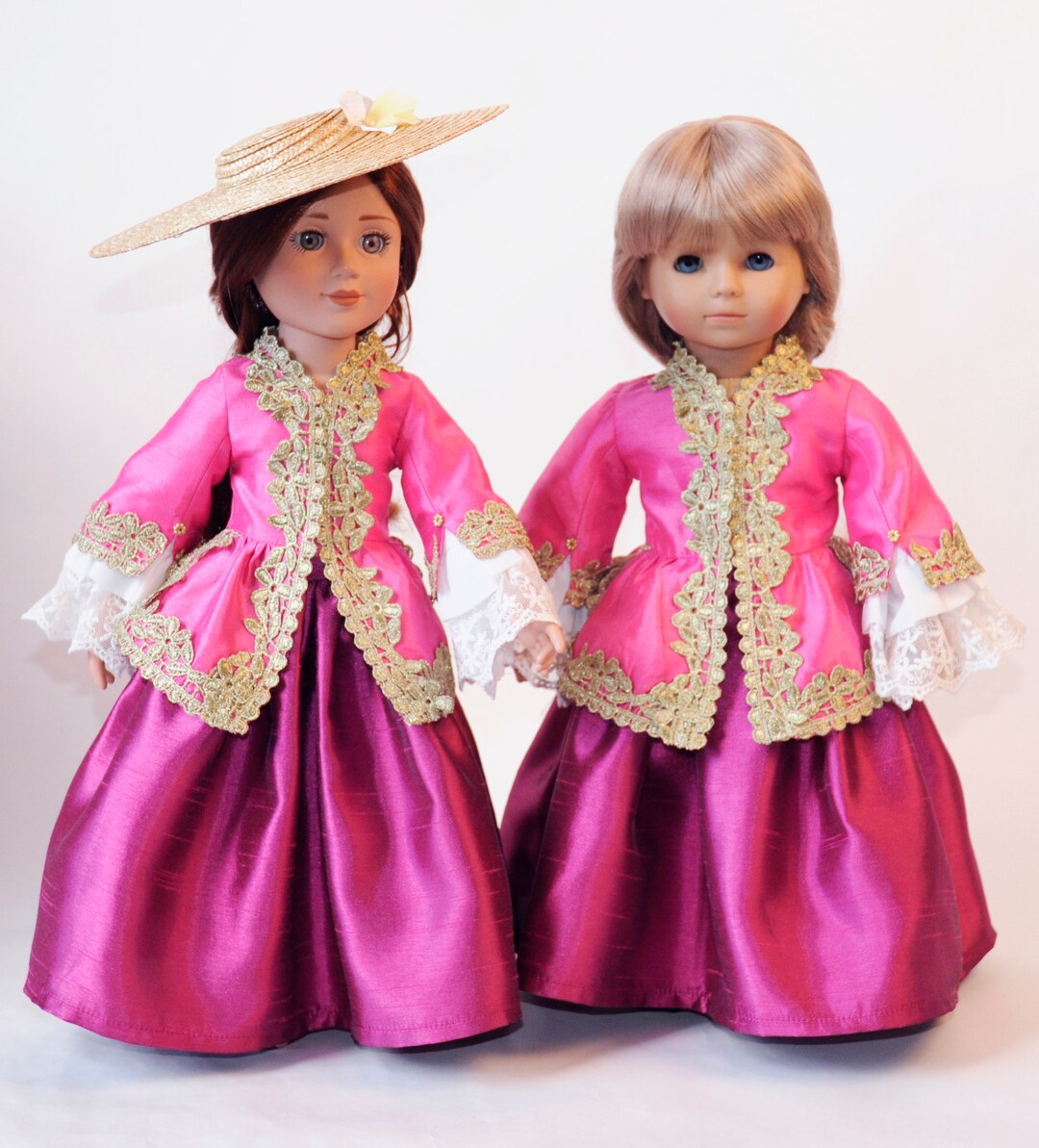 18" Dolls Dress Casaquin Jacket and Skirt Historical Doll, Choose Size ...