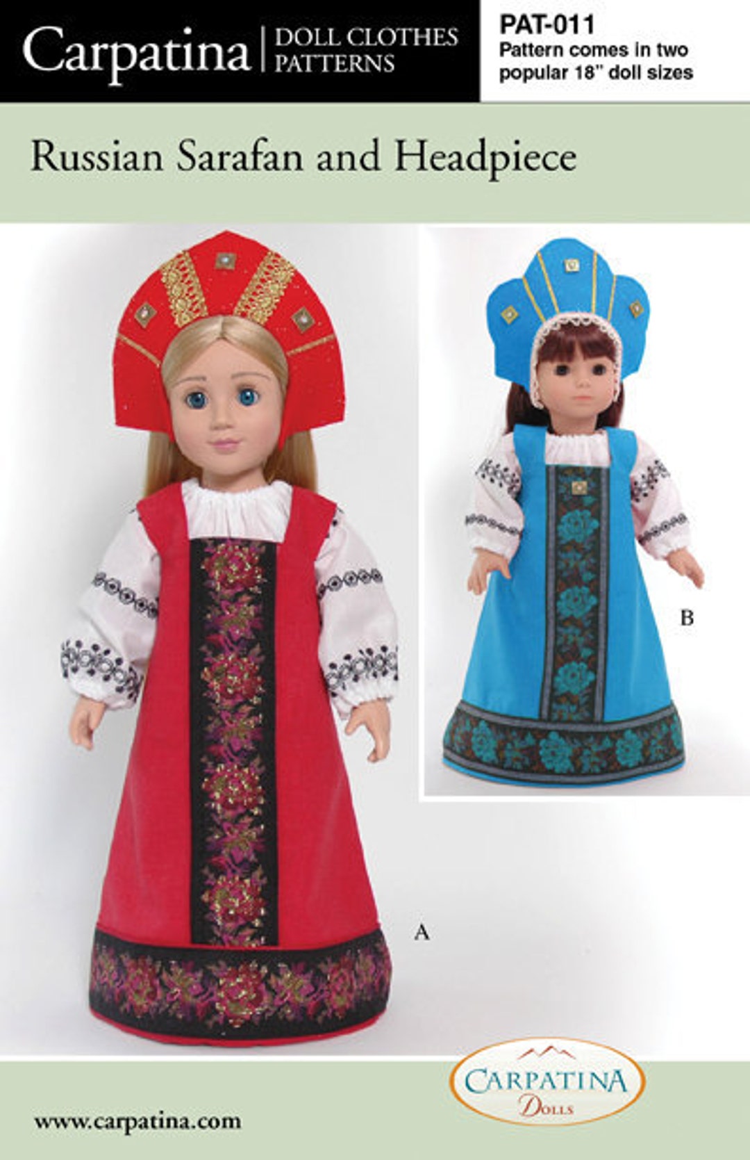 Russian Sarafan Costume Doll Clothes Pattern Multi-sized for 18 ...