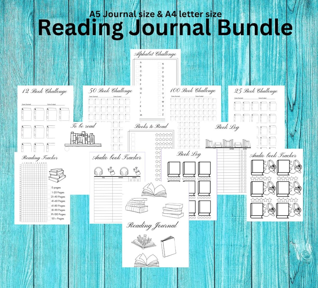READING JOURNAL BUNDLE - Printable Journal Pages - Digital Planner ...