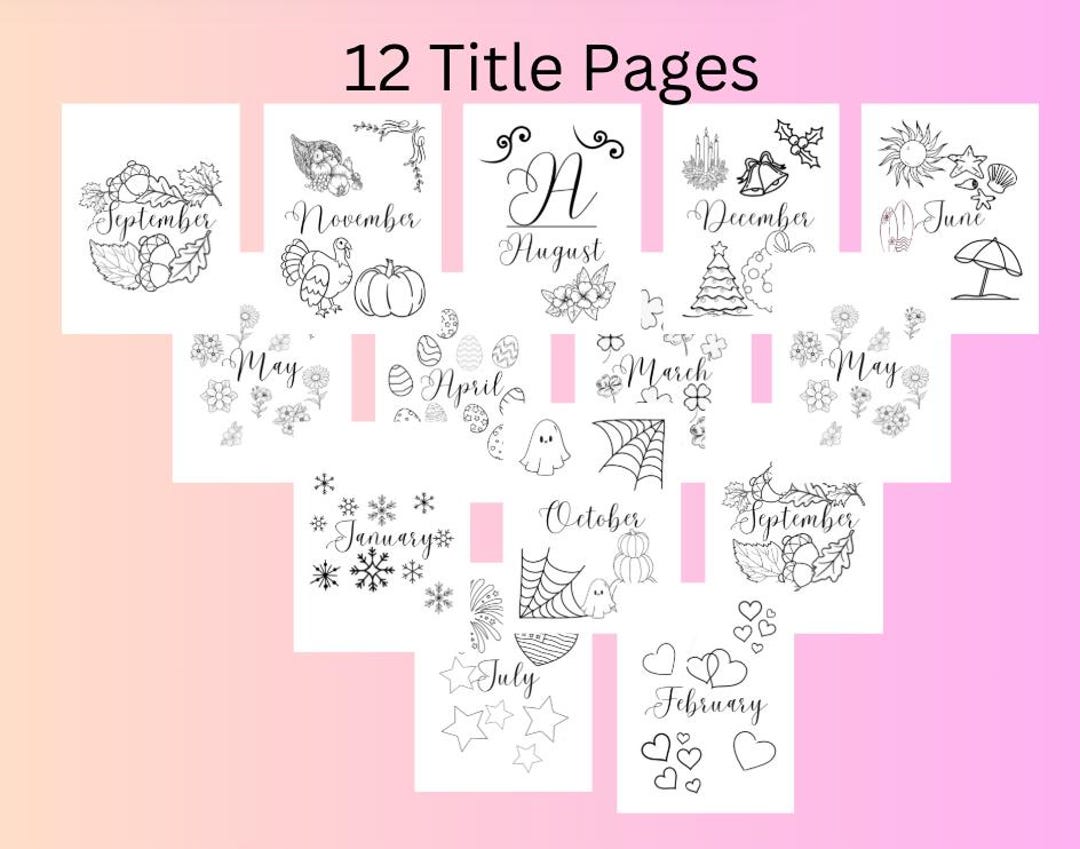 2025 Title and Matching Calender Pdfs - Etsy