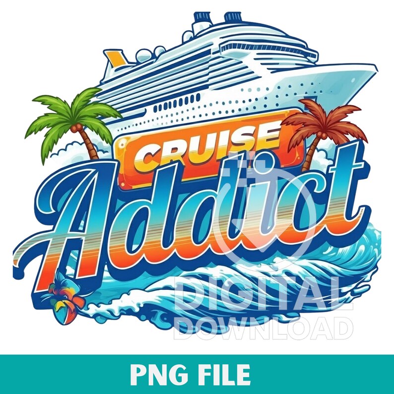 Cruise Addict PNG, Cruise Shirt Design for Sublimation, Vacation Cruise ...