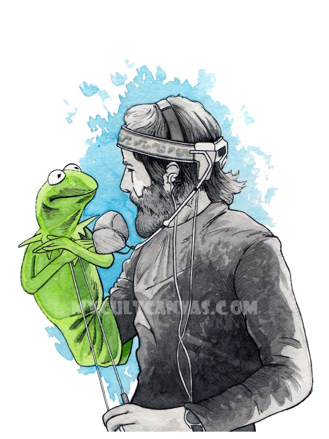 Original Jim Henson Art Print Poster Watercolor Muppets Kermit the Frog ...