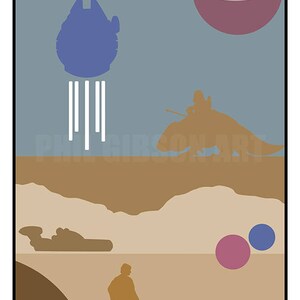 Original Star Wars 12" X 18" Giclée Art Print Set of 3 Minimalist Movie ...