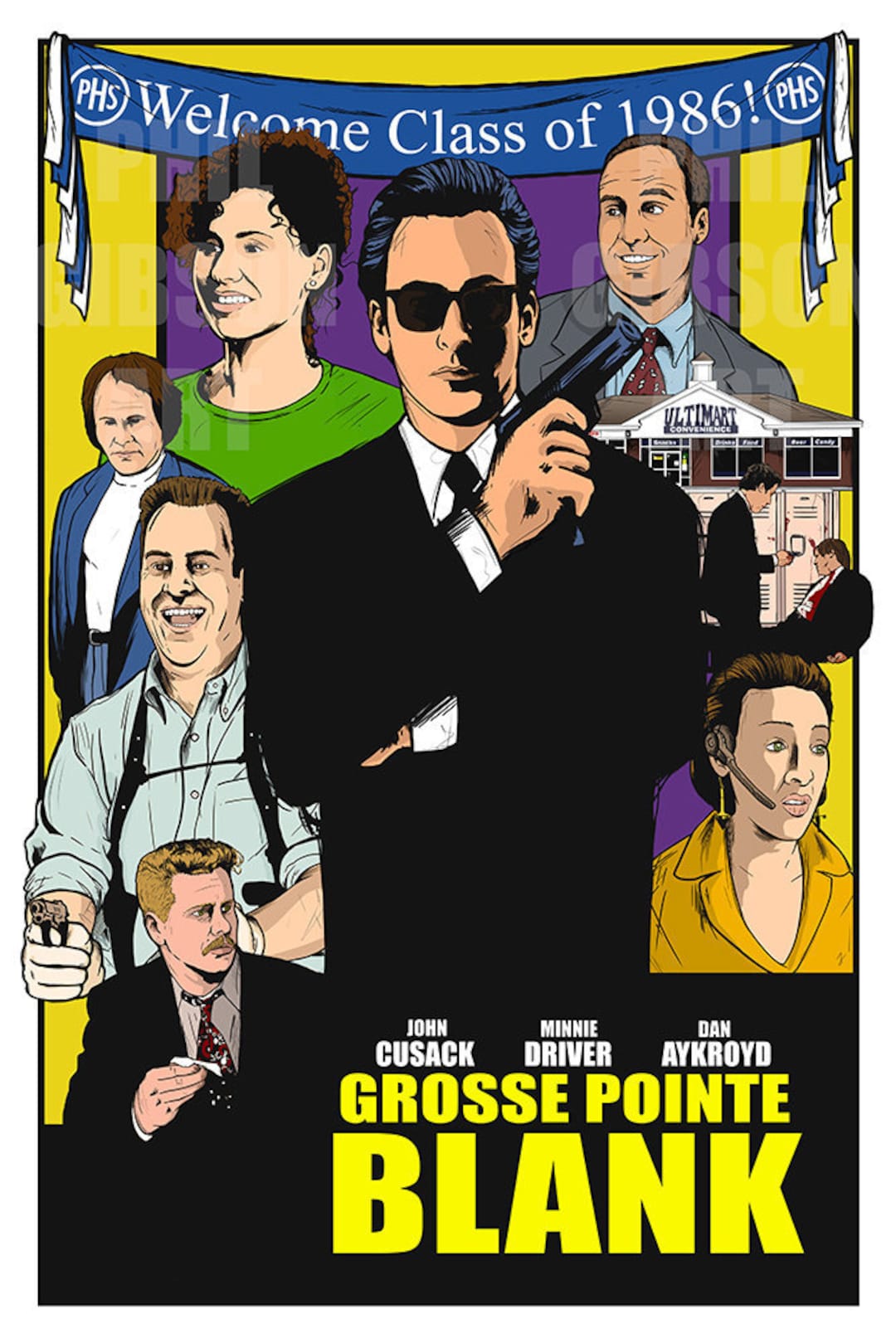 Original "grosse Pointe" Giclée Art Print Movie Poster Grosse Pointe ...