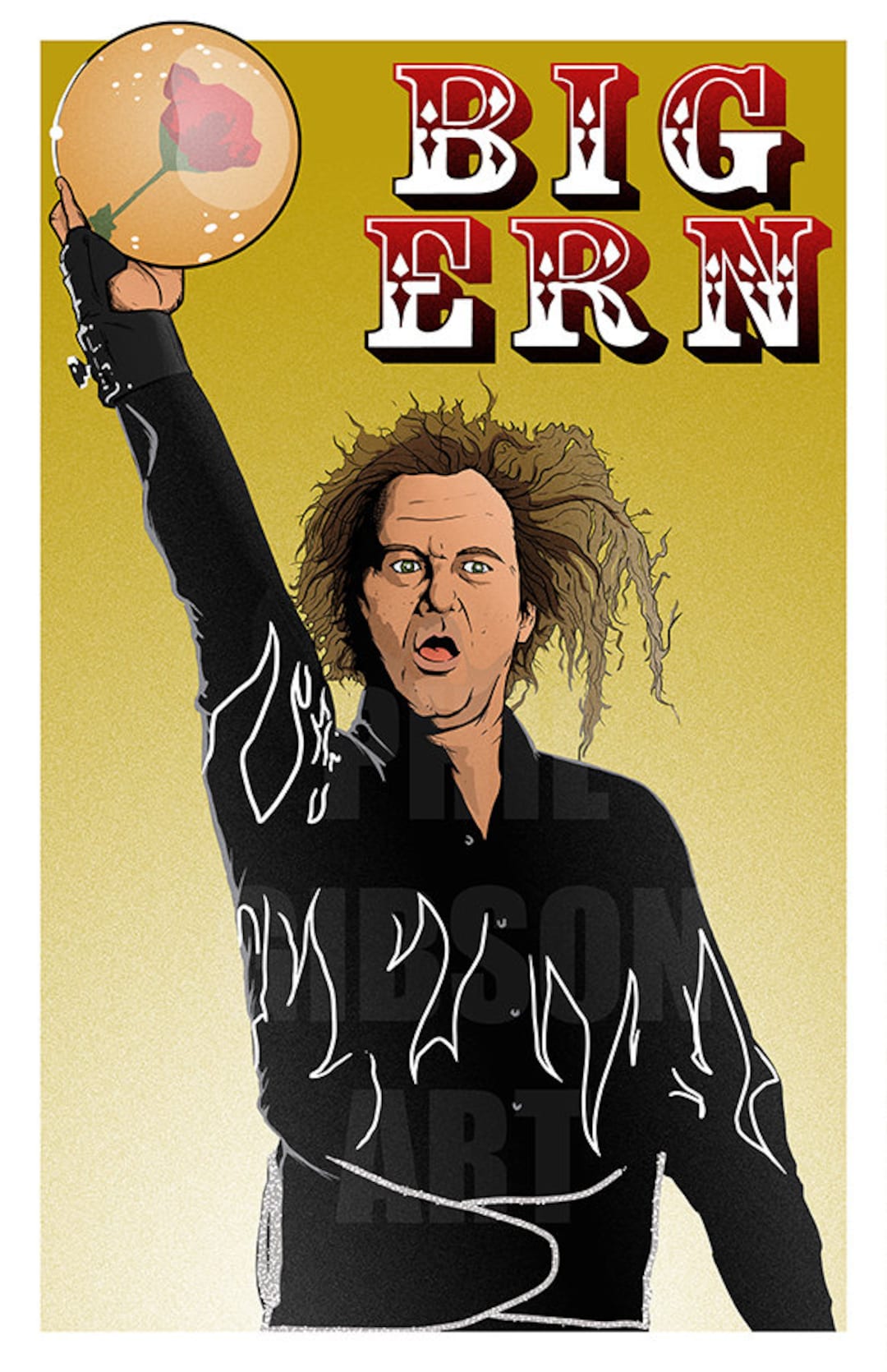 Original "big Ern" 11" X 17" Giclée Art Print Poster Kingpin Bowling - Etsy