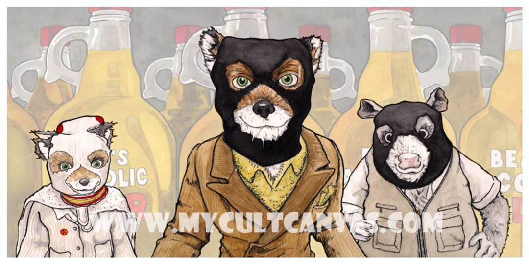Original "bean's Alcoholic Cider" Art Print Fantastic Mr. Fox Wes ...