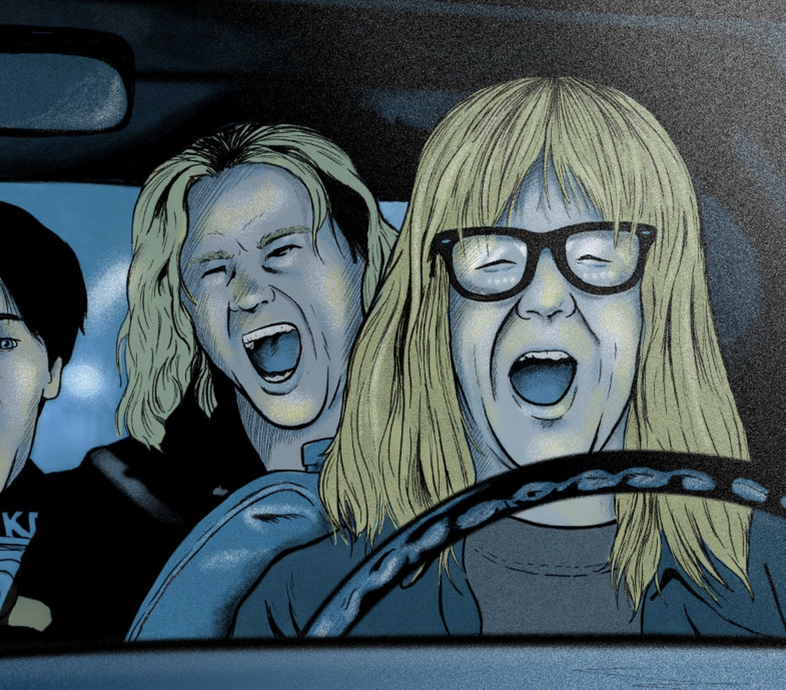 Original "party On" Wayne's World Art Print Poster Rock N Roll - Etsy