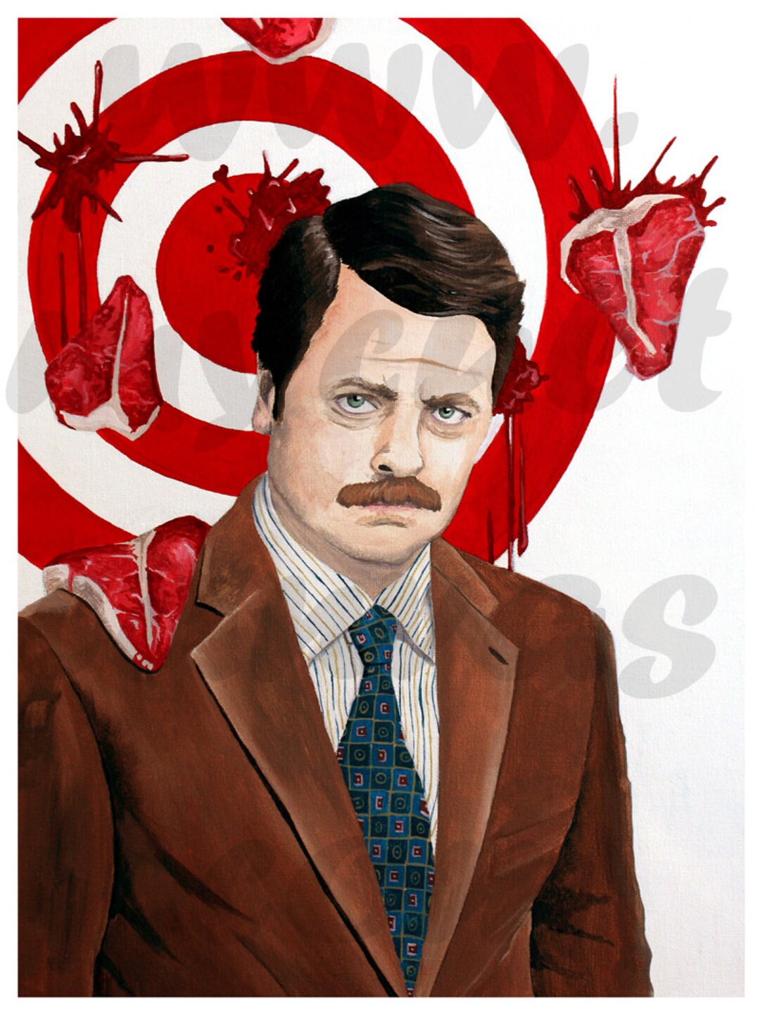 Original "all of the Bacon and Eggs" Ron Swanson Parks and Rec Art ...