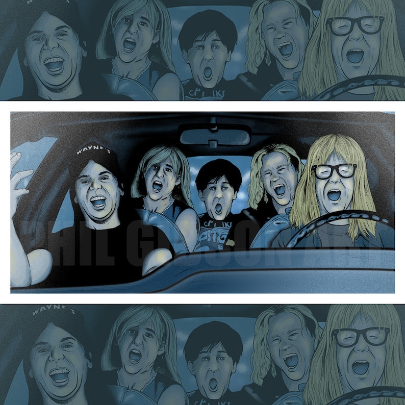 Original "party On" Wayne's World Art Print Poster Rock N Roll - Etsy
