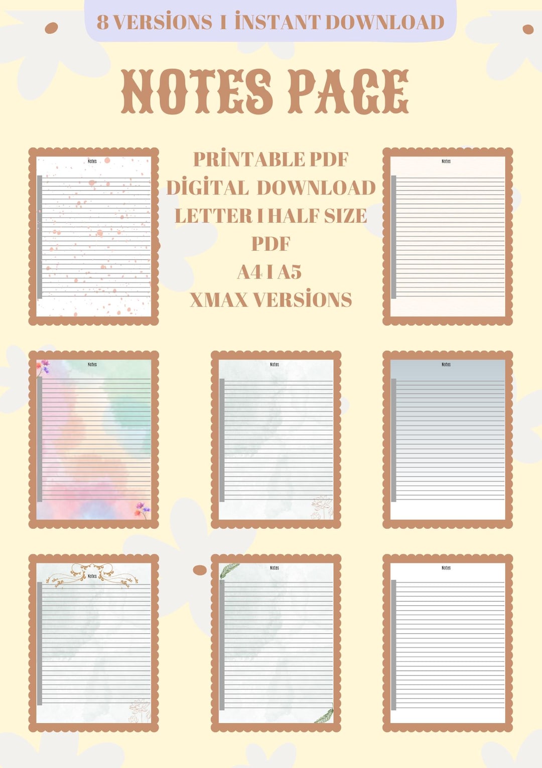 Transform Your Notes With Aesthetic Printable Paper , Minimalist ...