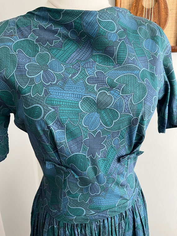 1950s 1960s Carol Rodgers-Blue and Green Four Leaf Cl… - Gem