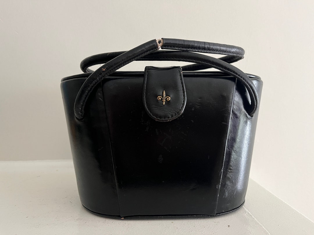 Vintage 1950s Black Box Purse / Handbag as is Condition Measures 5 X 8 ...